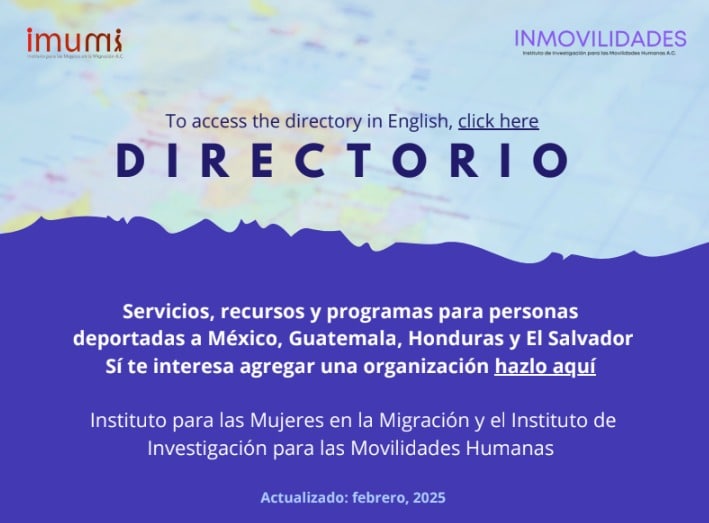Lanzan directorio de recursos y servicios para personas deportadas a ...