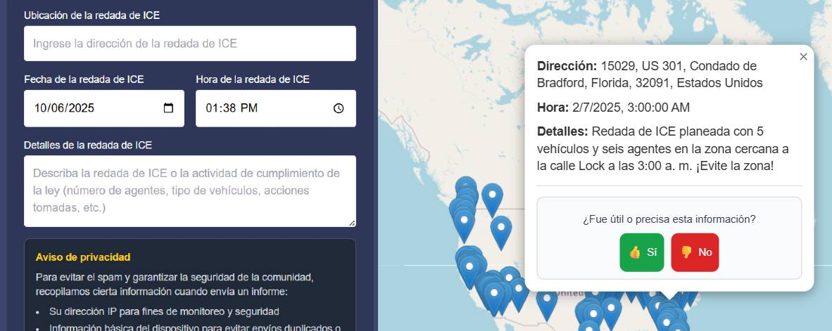Mapas para ver dónde está ICE en tiempo real