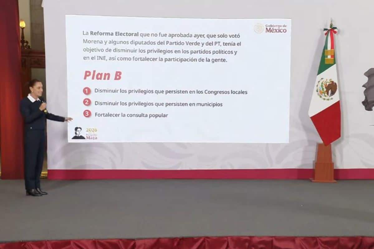 Sheinbaum anuncia plan b de la reforma electoral